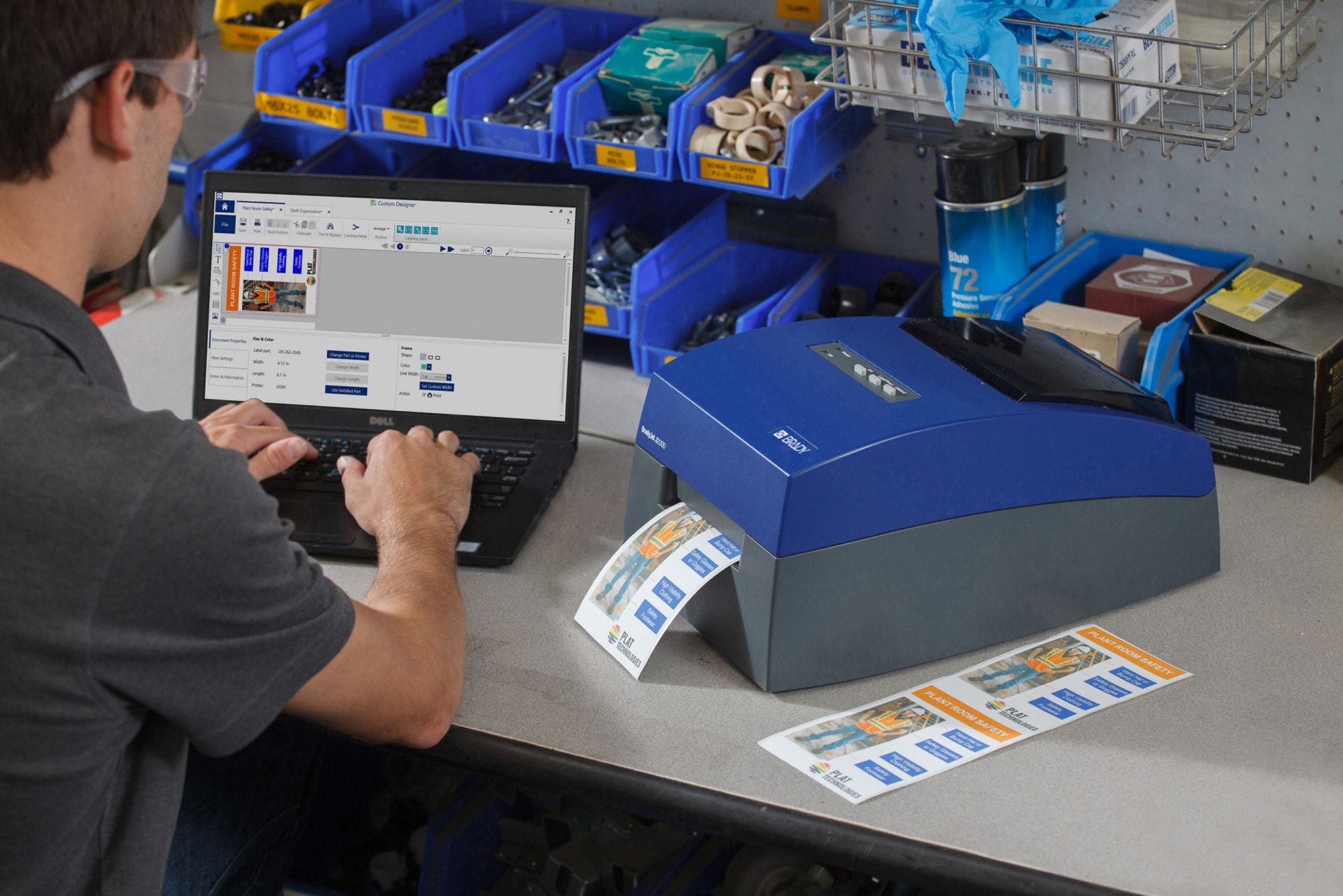 BRADY Desktop Label Printer Kit: PC Connected, Full Color, Inkjet, 4 in ...