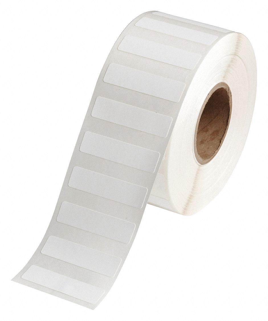 1/2 in x 2 in, Cryogenic Autoclavable Polypropylene, Precut Label Roll ...