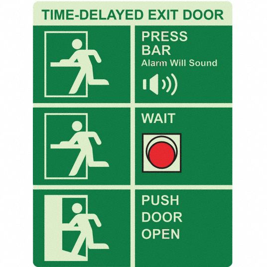 Plastic, Adhesive Sign Mounting, Photoluminescent Safety Sign - 493R49 ...