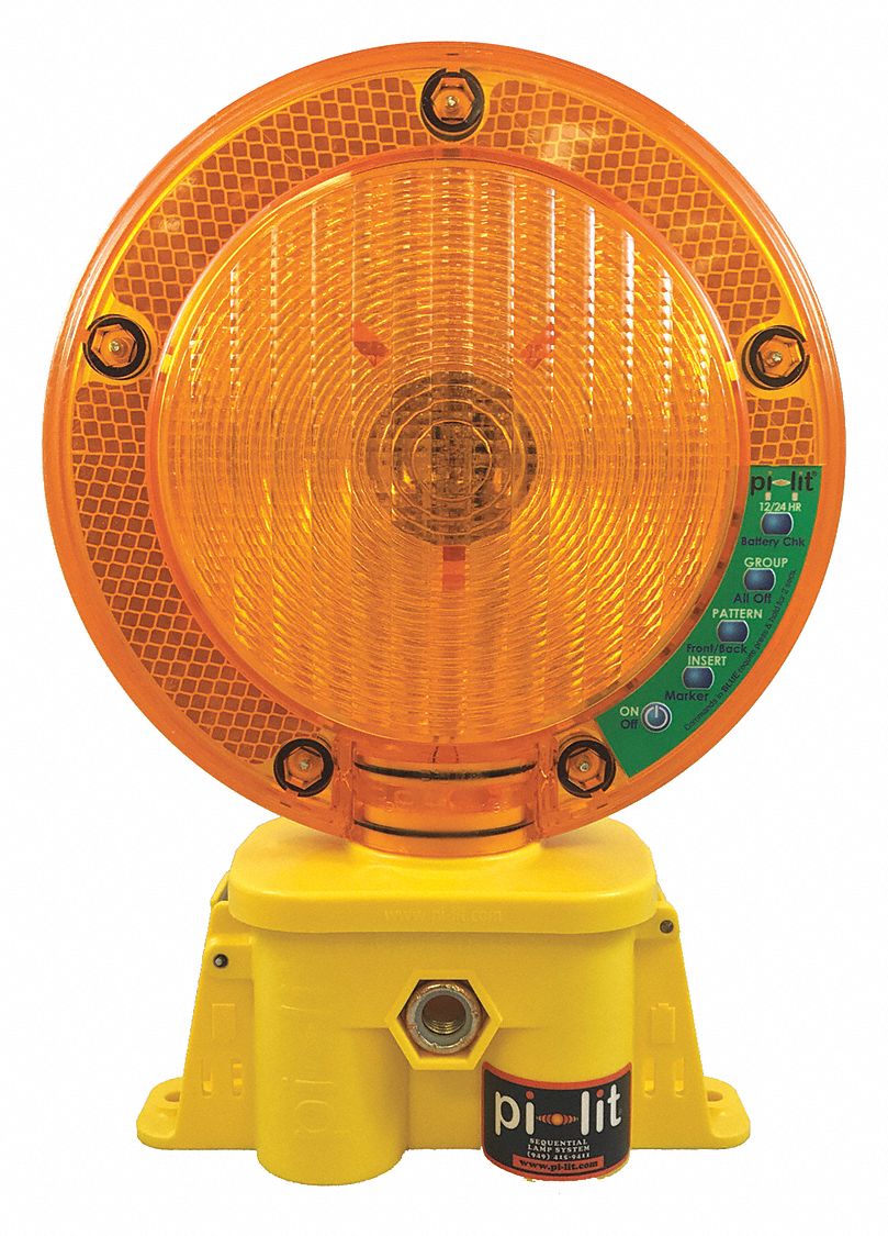 TAPCO, 3 3/8 in Overall Lg, 10 3/4 in Ht, Traffic Barricade Light ...