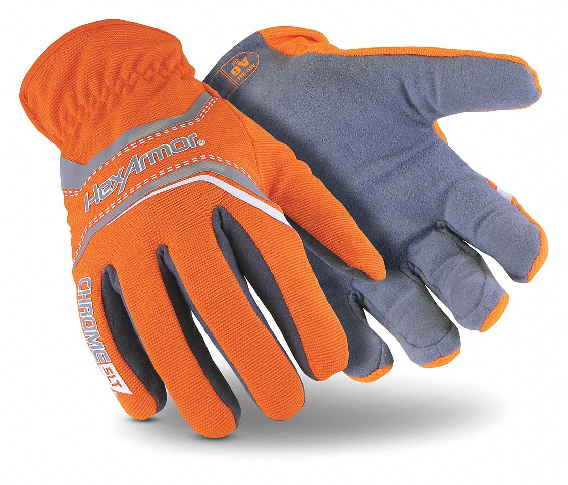 HEXARMOR Mechanics Gloves: S ( 7 ), Mechanics Glove, Synthetic Leather, ANSI Cut Level A6, 1 PR ...