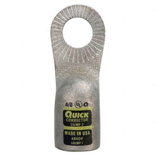 QUICKCABLE One-Hole Lug Compression Connector: Locking Lug, Crimp, Tin ...
