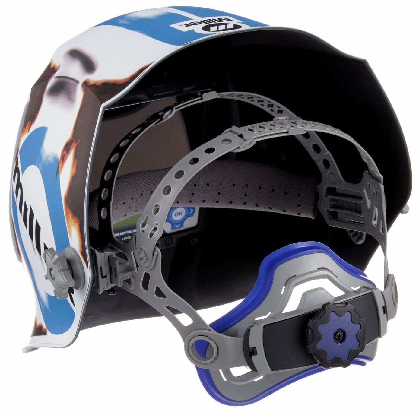 MILLER ELECTRIC Welding Helmet: Auto-Darkening, 4 Arc Sensors, Blue ...