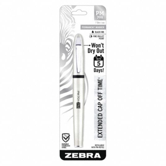 ZEBRA PEN, Black, Capped, Permanent Marker - 494M54|65111 - Grainger