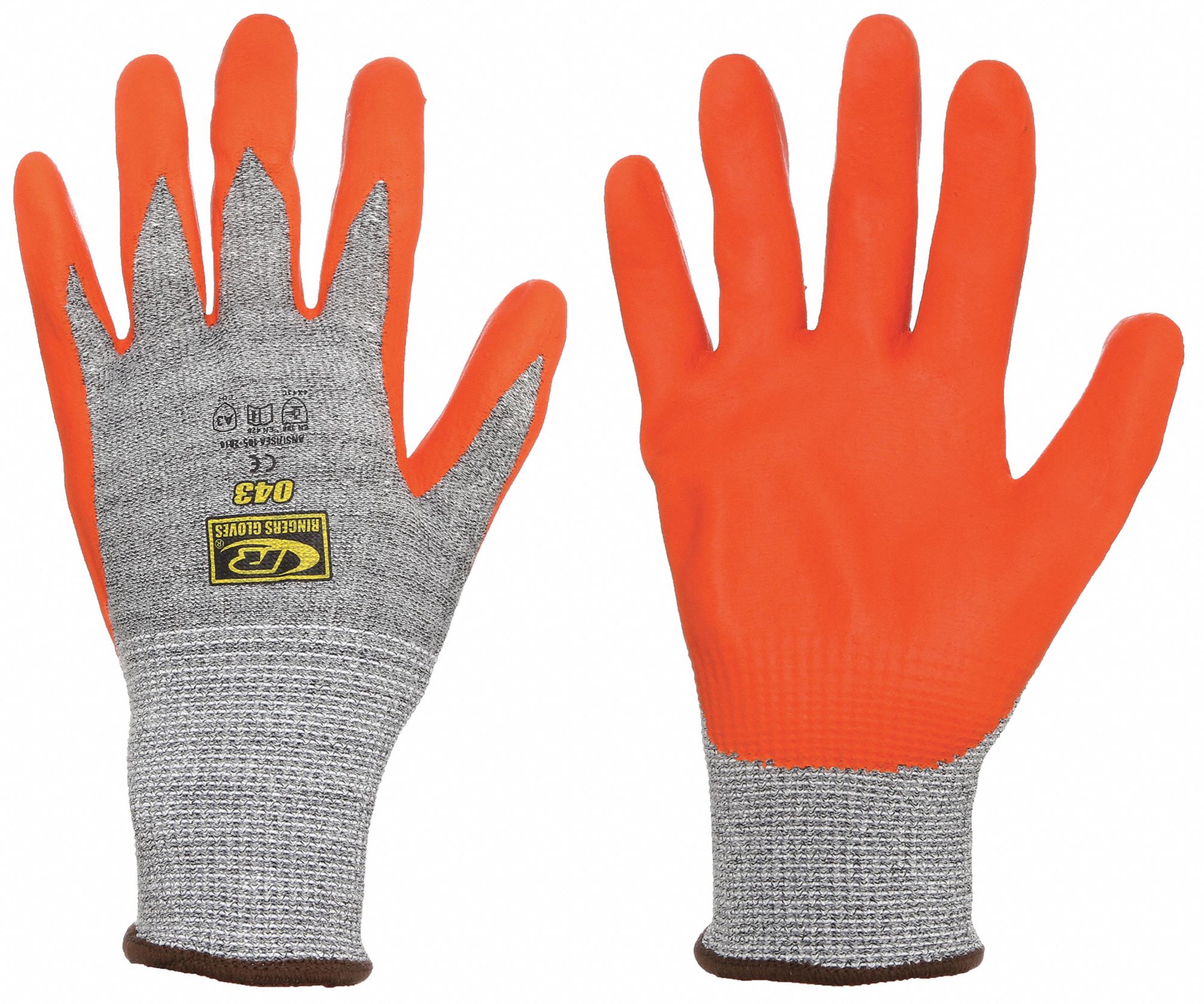 RINGERS GLOVES, L, ANSI Cut Level A3, Coated Gloves - 494T21|043HD ...