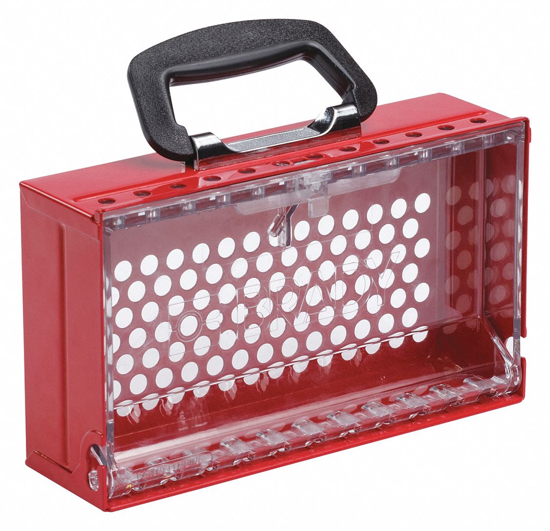 BRADY, Steel, Red, Group Lockout Box - 496L76|150505 - Grainger