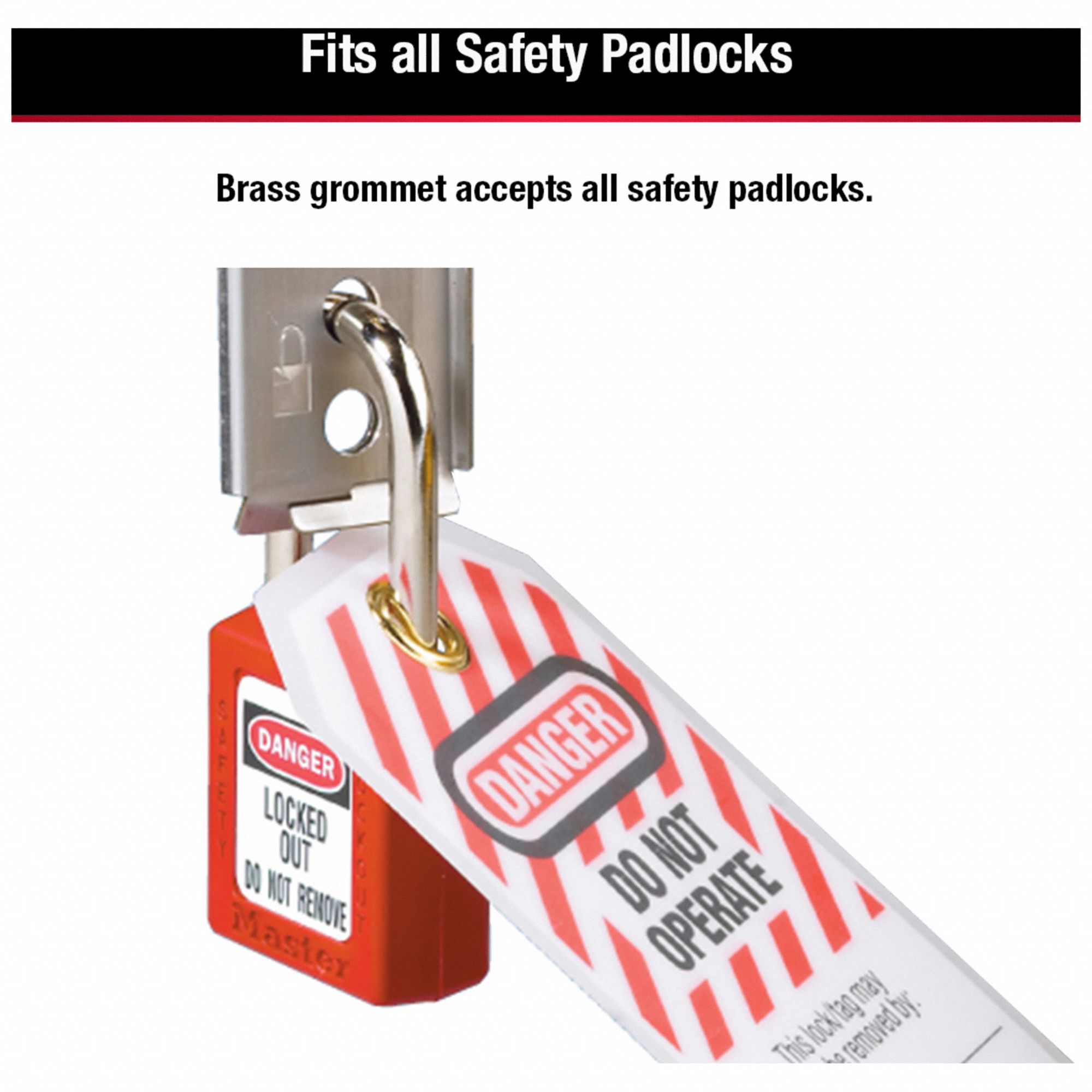 MASTER LOCK Safety Tag: Danger, Do Not Operate, Red/White Background ...
