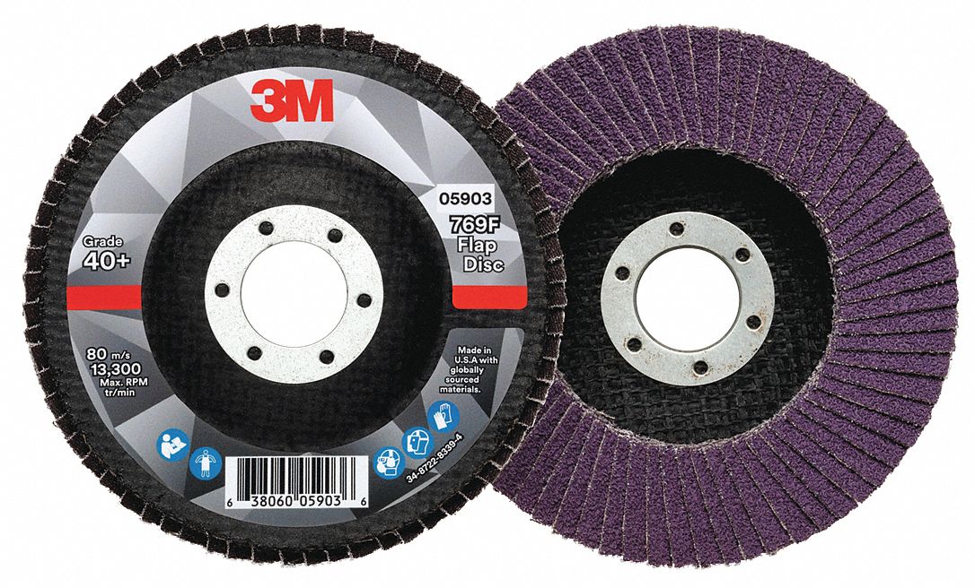 3M, Type 27, 4-1/2" x 7/8", Flap Disc - 498X86|7100177446 - Grainger