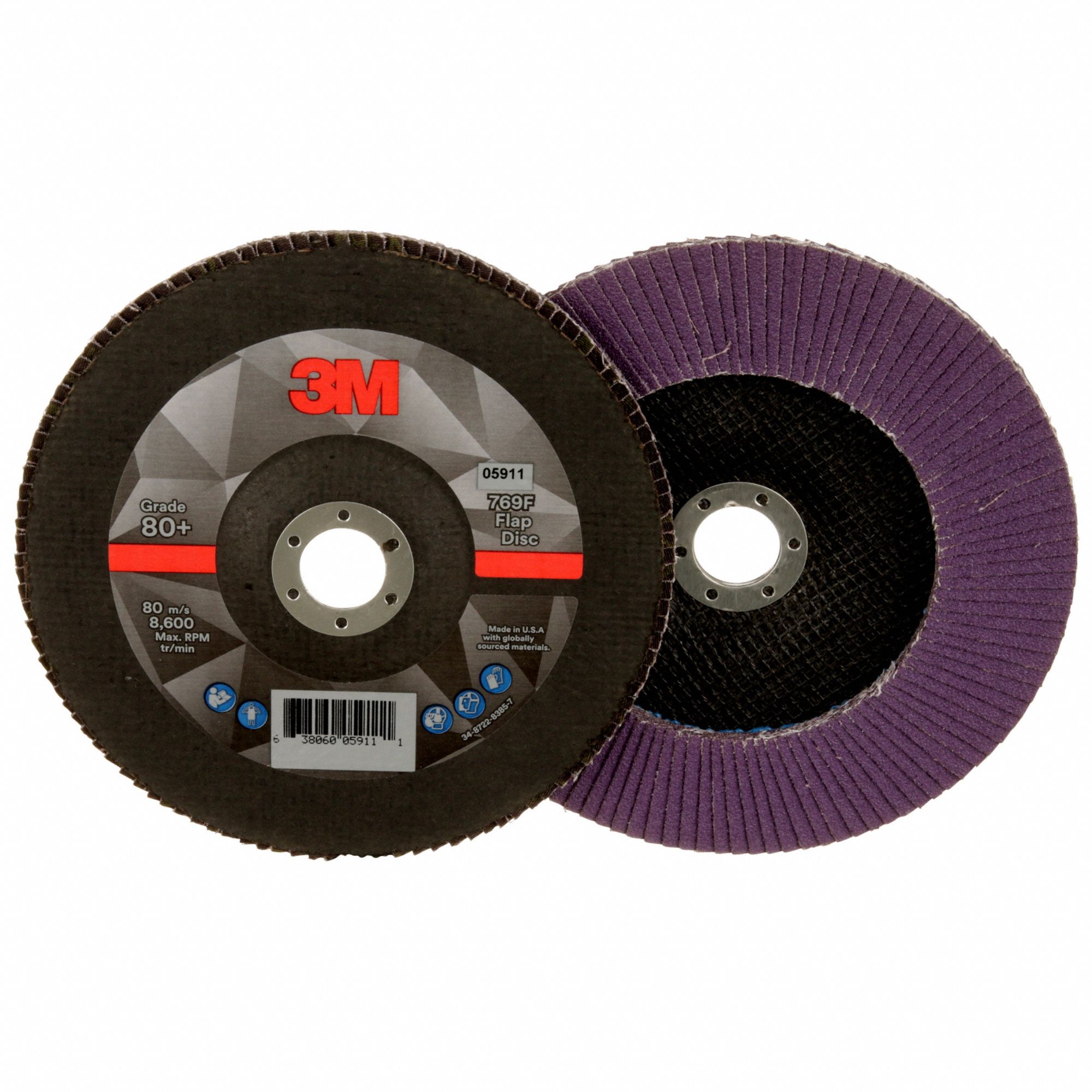 3M, Type 27, 7" x 7/8", Flap Disc - 498X94|60440351447 - Grainger