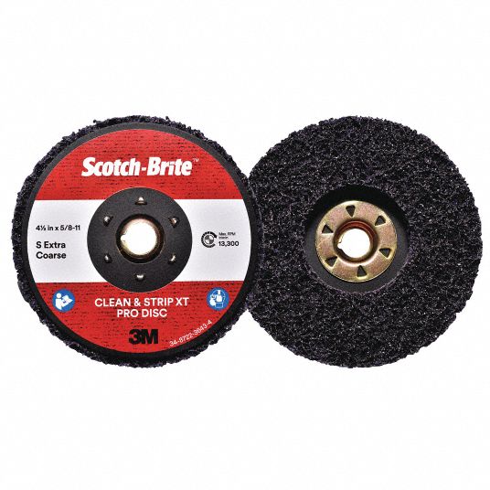 SCOTCH-BRITE, 4 1/2 in x 5/8"-11, Silicon Carbide, Non-Woven Depressed ...