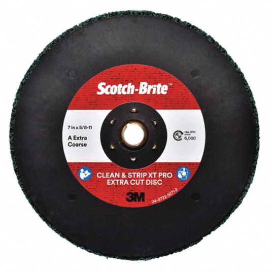 SCOTCH-BRITE, 7 in x 5/8"-11, Aluminum Oxide, Non-Woven Depressed ...