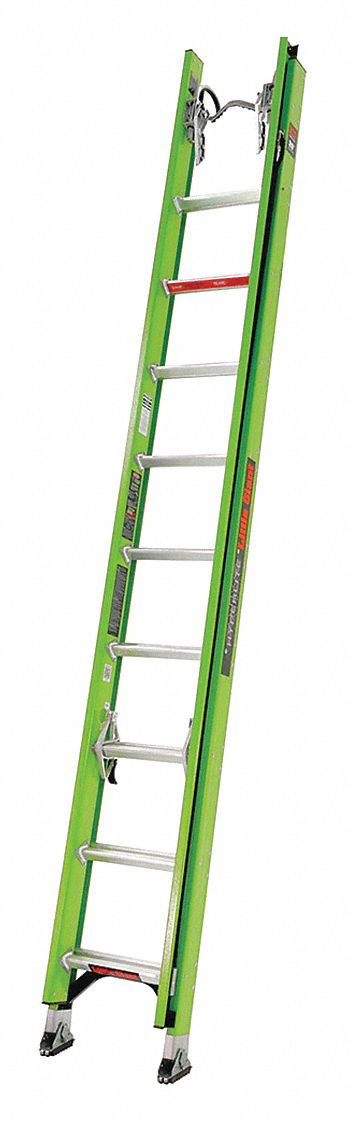 LITTLE GIANT, 20 ft Ladder Size, Fiberglass, Extension Ladder - 498Y85 ...