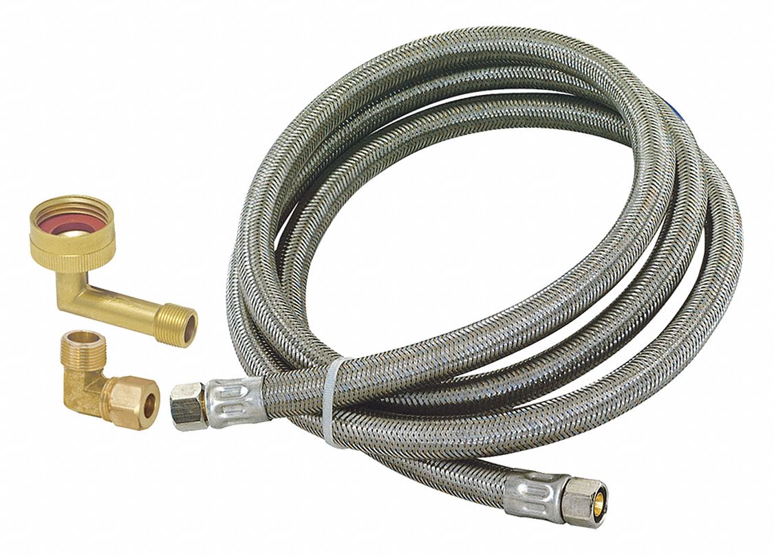 1/4 in Hose Inside Dia., 6 ft Hose Lg, Water Connector Kit - 499A65 ...