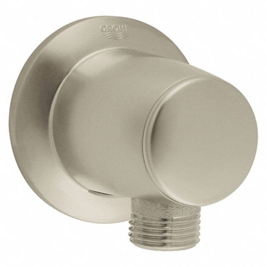 GROHE, Nickel, Brushed Nickel Finish, Shower Outlet Elbow - 499D87 ...