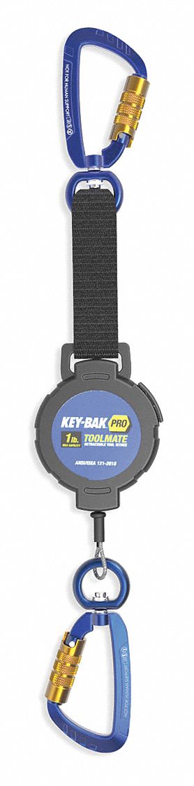 TOOLMATE Carabiner Retractable Tool Tether, Stainless Steel - 499M31 ...