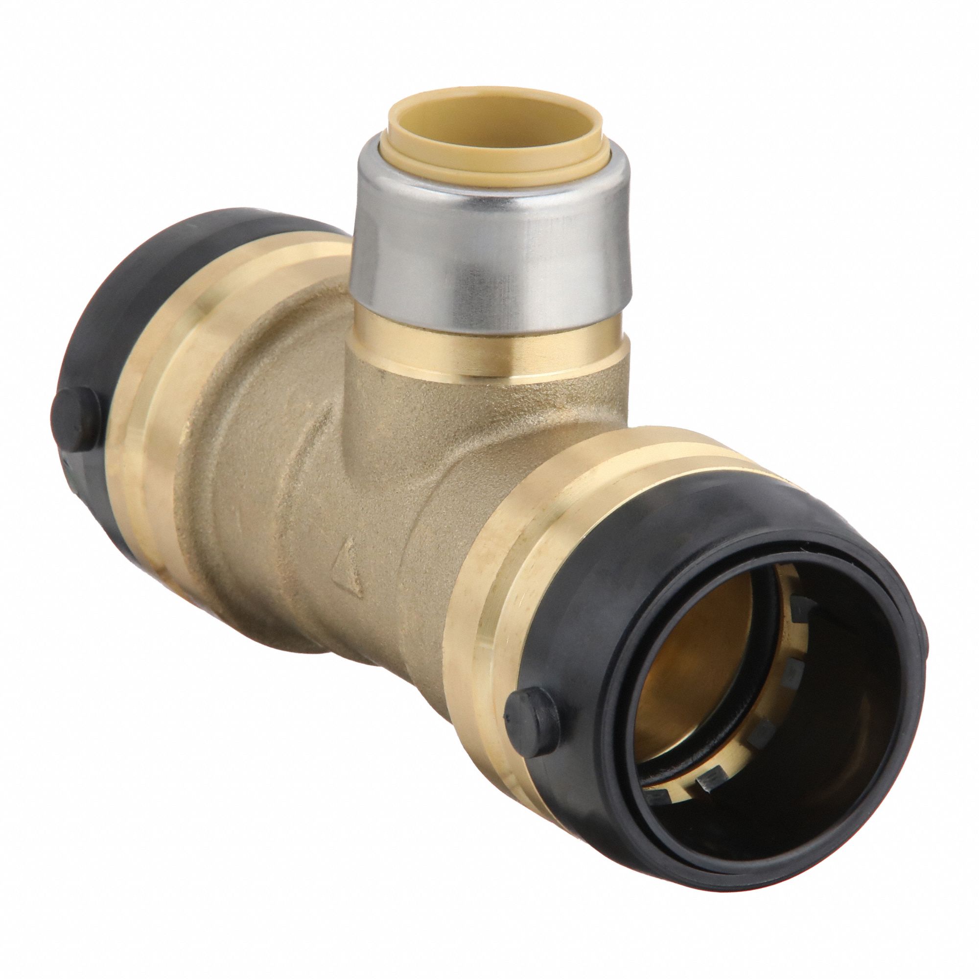 SHARKBITE, 1 1/4 in OD x 1/2 in OD x 1 1/4 in OD Size, Brass, Push-Fit ...