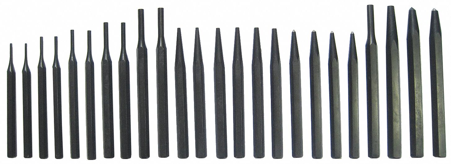 24 Pieces, Combination Punch Set - 49A457|49A457 - Grainger
