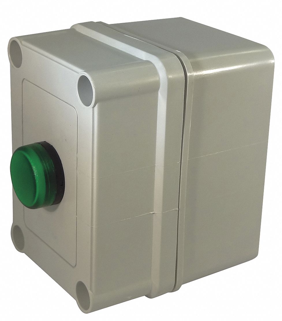 HOFFMAN, Flush Push Button, 0 Pilot Lights, Control Station - 49A467|VS-PBS01 - Grainger