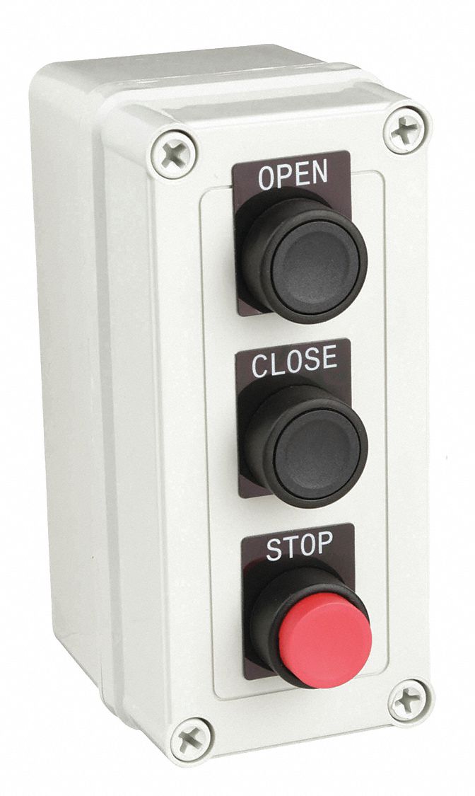 HOFFMAN, (2) Flush Push Buttons/Extended Push Button, 0 Pilot Lights, Control Station - 49A496 ...