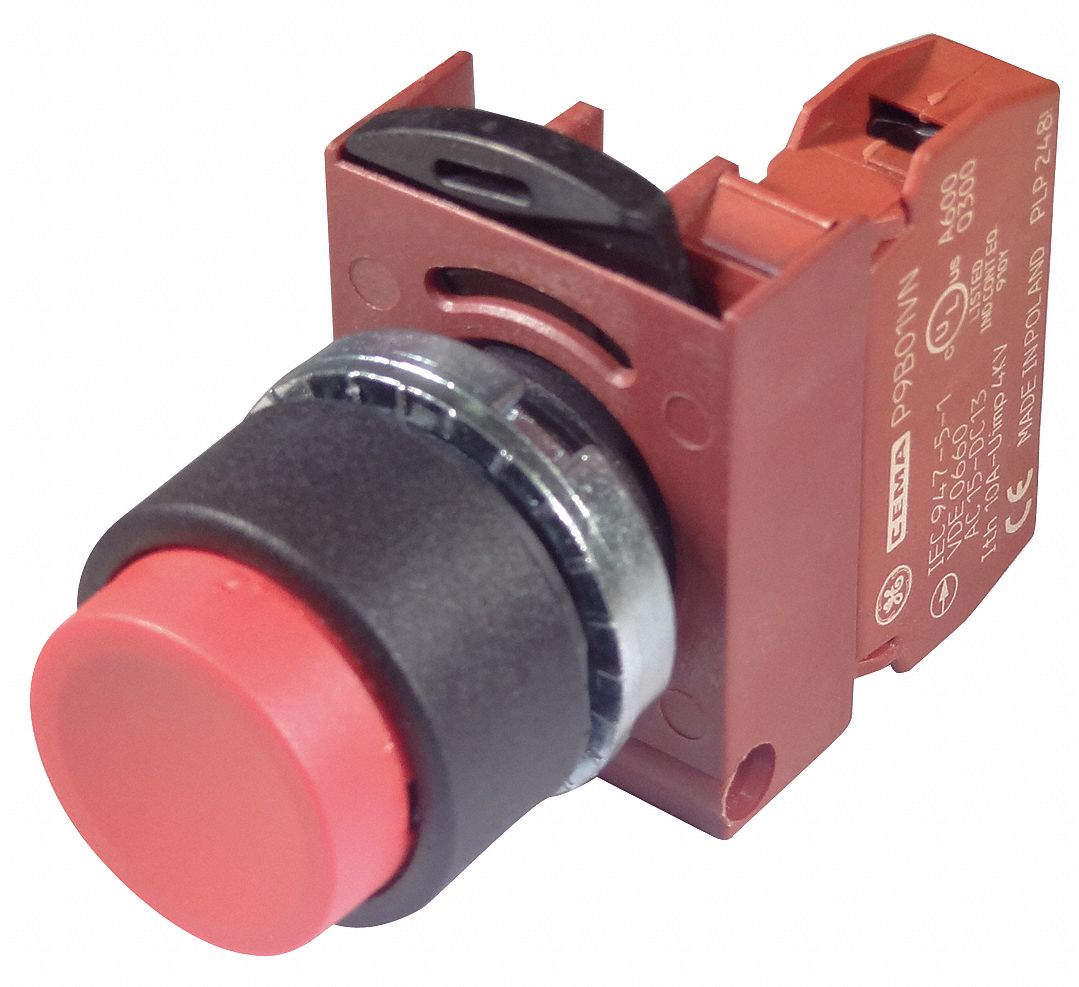ABB Non-Illuminated Push Button, 22 mm, Momentary Push, Extended Button ...