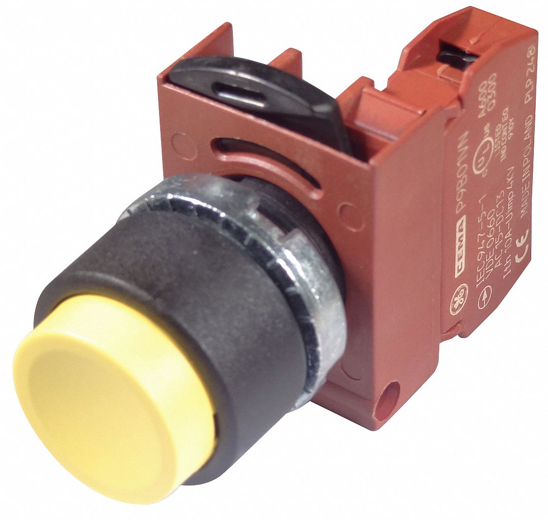 ABB Non-Illuminated Push Button, 22 mm, Momentary Push, Extended Button ...
