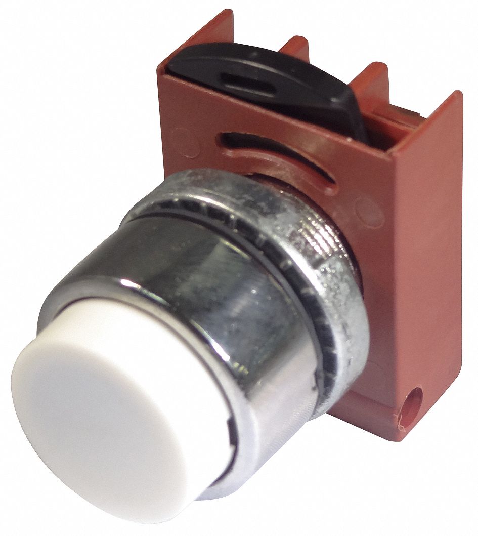 ABB Push Button Operator: 22 mm Size, Momentary Push, White, 1/12/13/3 ...