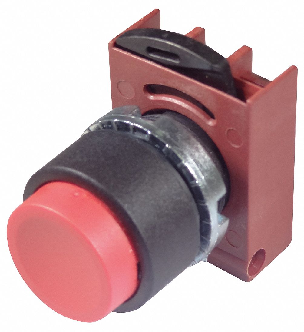 GE Push Button Operator, Plastic, Momentary Push, Red, 1, 12, 13, 3, 3R ...