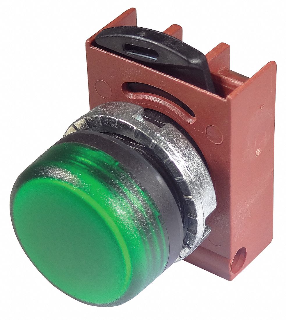 ABB, 22 mm Panel Mounting Hole Dia, Green, Pilot Light Head - 49A805|P9M-LVD - Grainger