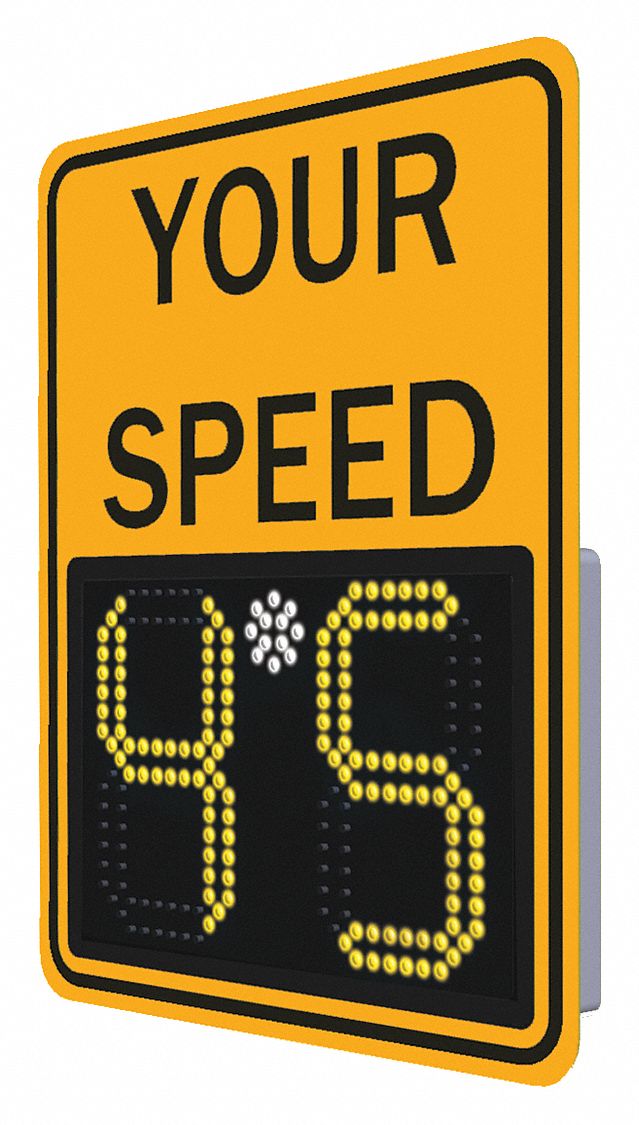 29 in x 23 in Nominal Sign Size, Aluminum, LED Radar Speed Display Sign ...
