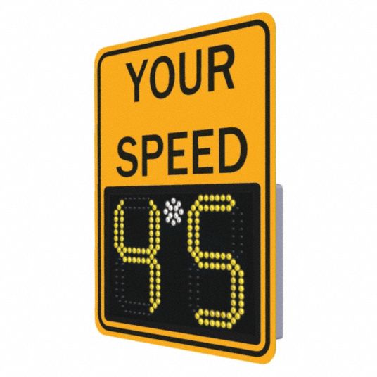29 in x 23 in Nominal Sign Size, Aluminum, LED Radar Speed Display Sign ...