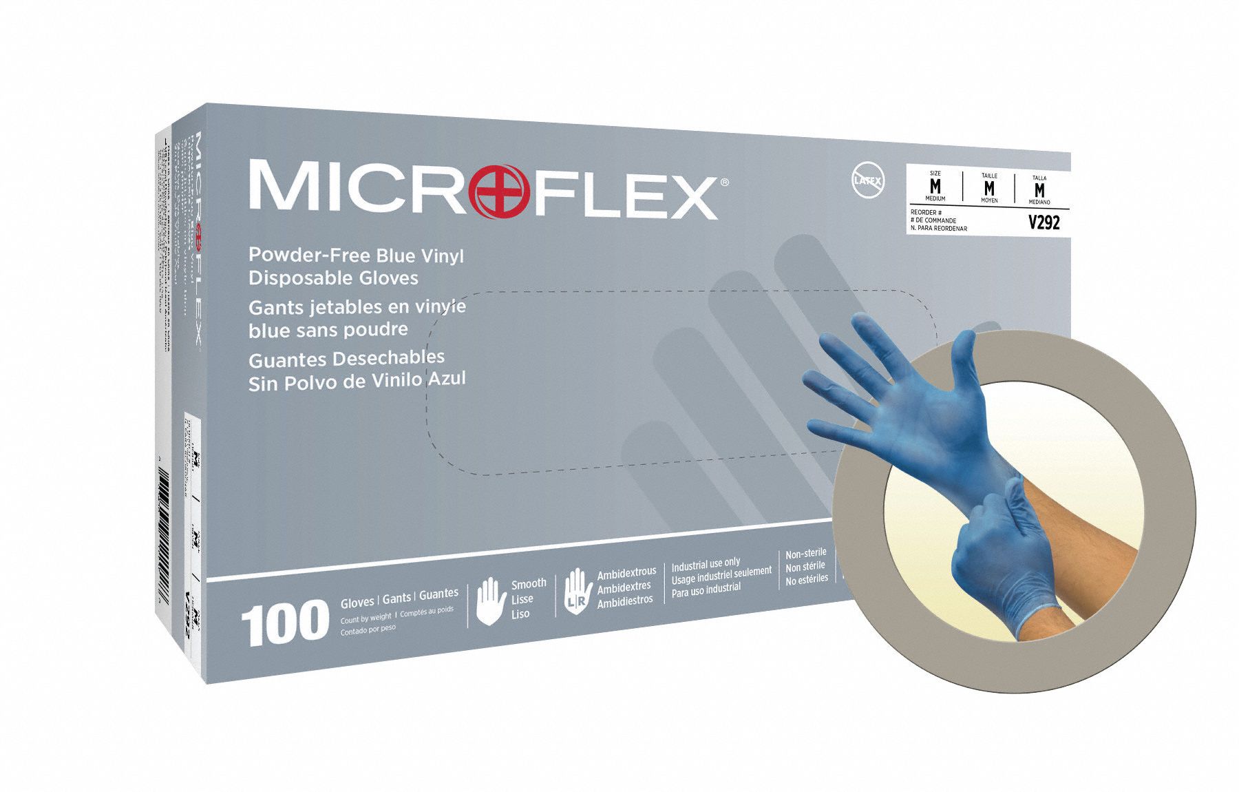 MICROFLEX Disposable Gloves: Food-Grade/Gen Purpose, 3 mil, Powder-Free ...