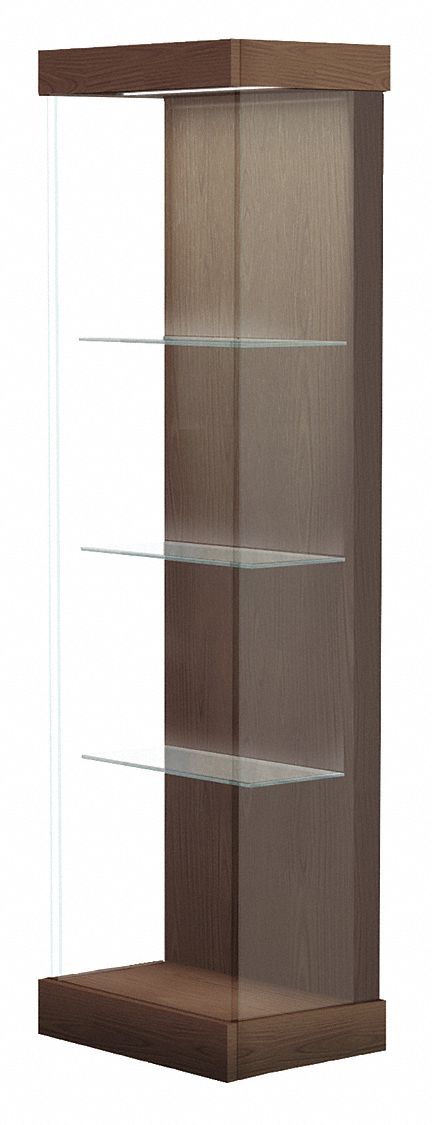 Floor Display Case,Walnut,24 in.Lx15in.D - Grainger