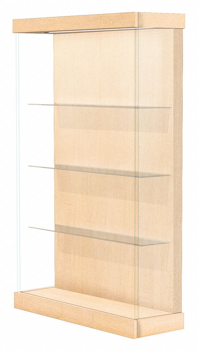 Floor Display Case,Fusion Maple,48 in. L - Grainger