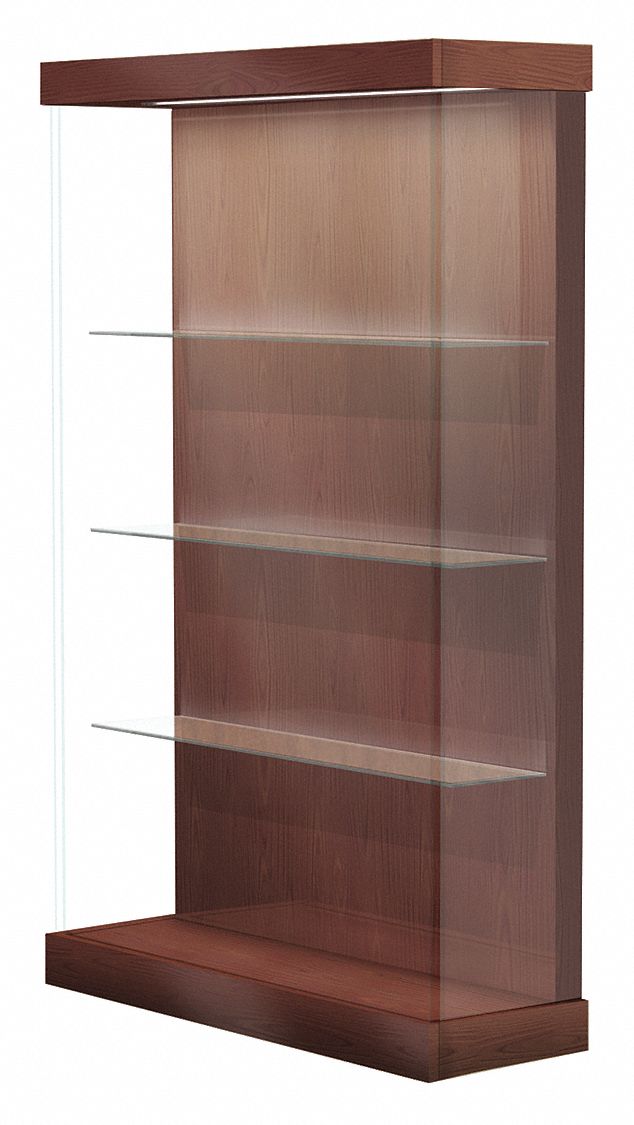 Floor Display Case,Cherry,48 in.Lx15in.D - Grainger