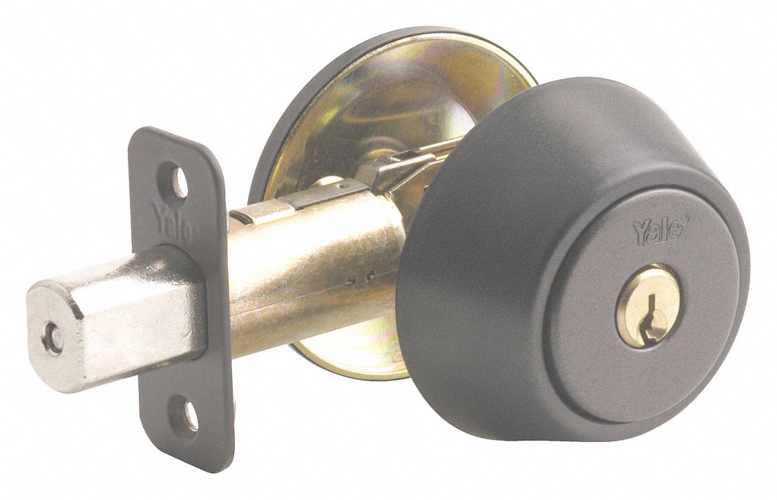 YALE RESIDENTIAL, Cylindrical, 1 3/8 in Door Thick - Max, Deadbolt Lock ...