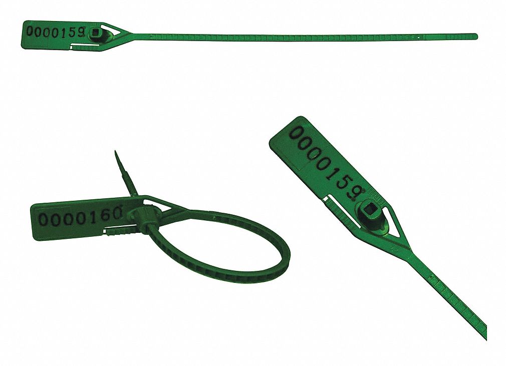 8 in Strap Lg, 44 lb Breaking Strength, Pull-Tight Seals - 49AH32 ...