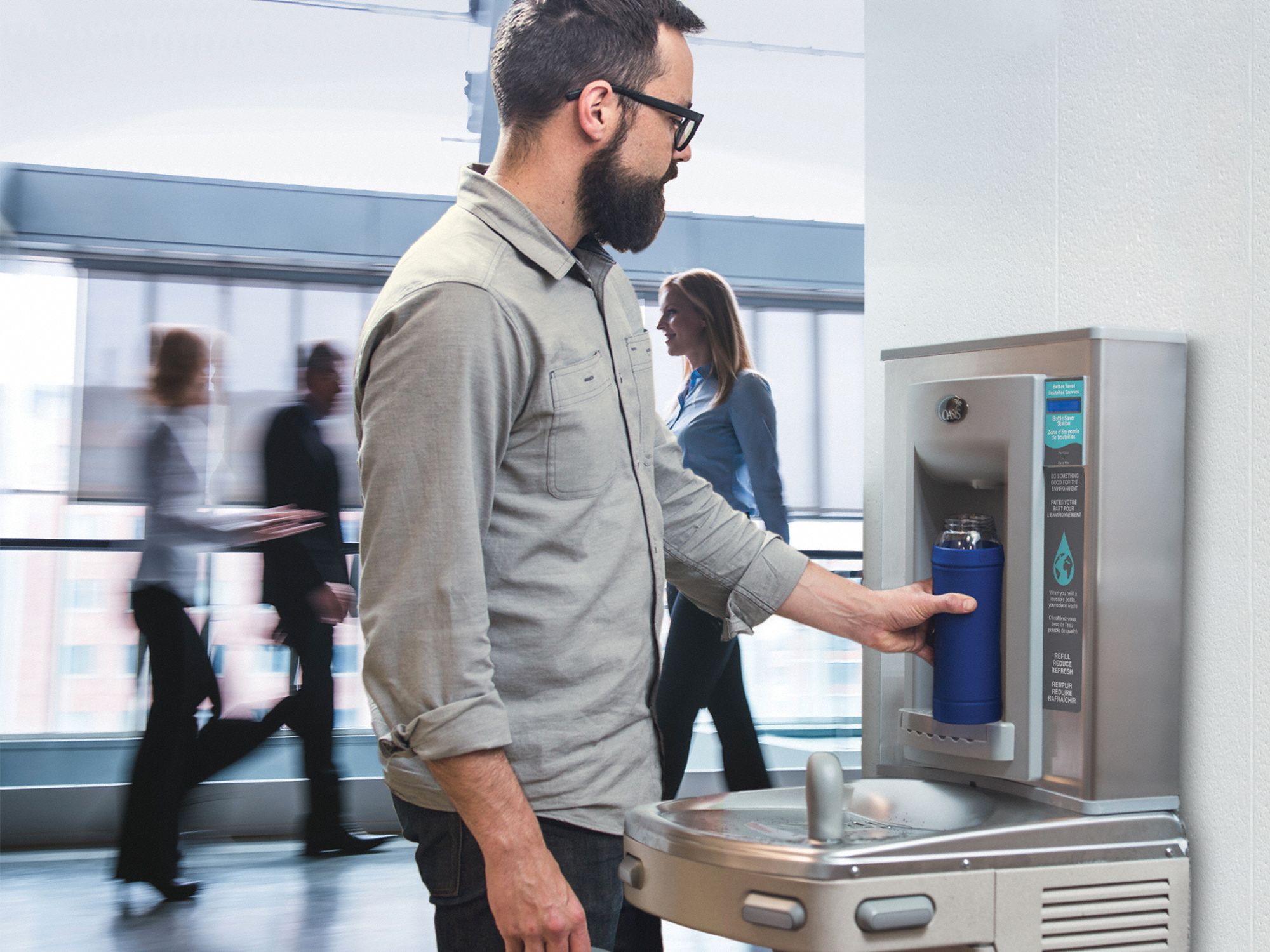 OASIS Bottle Filler Retrofit Kit: Sensor, 16 in Ht, 8 in Wd, Filter Status Indicator - 49AH85 ...