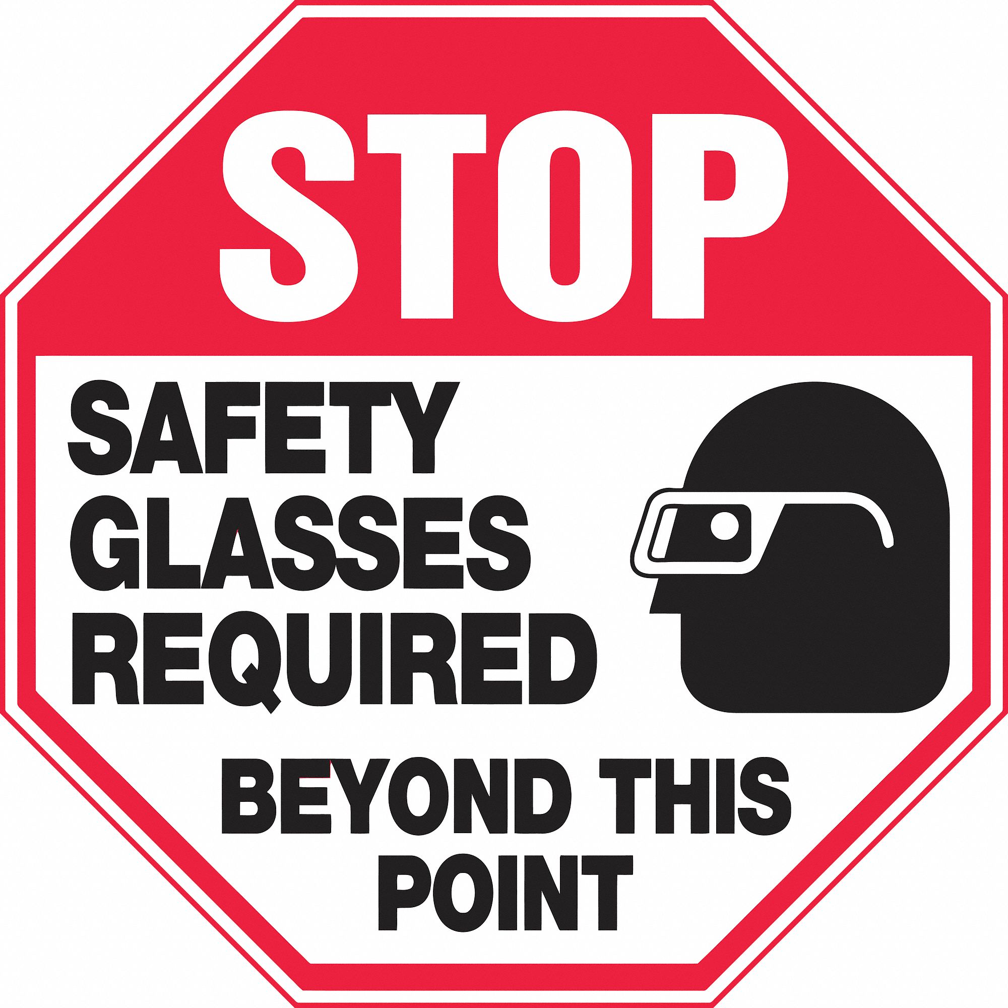 PPE (Personal Protection) Sign, Stop Safety Glasses Required Beyond ...