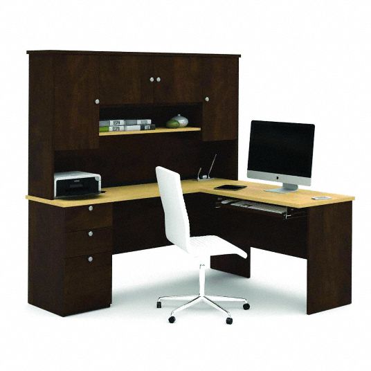 71 in x 58 29/32 in x 70 45/64 in Manhattan Series L-Shape Workstation ...