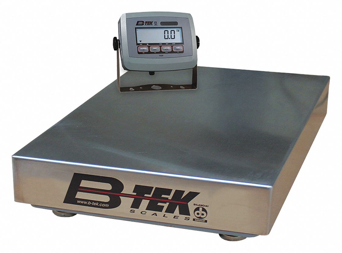 B-TEK, 100 lb Wt Capacity, 12 in Weighing Surface Dp, Bench Scale ...