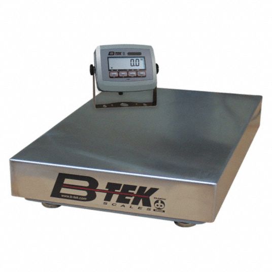 B-TEK, 100 lb Wt Capacity, 18 in Weighing Surface Dp, Bench Scale ...