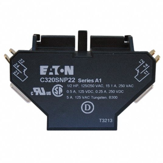 EATON, 2NO/2NC, 10 A Max Current (AC), Auxiliary Contact - 49C109 ...