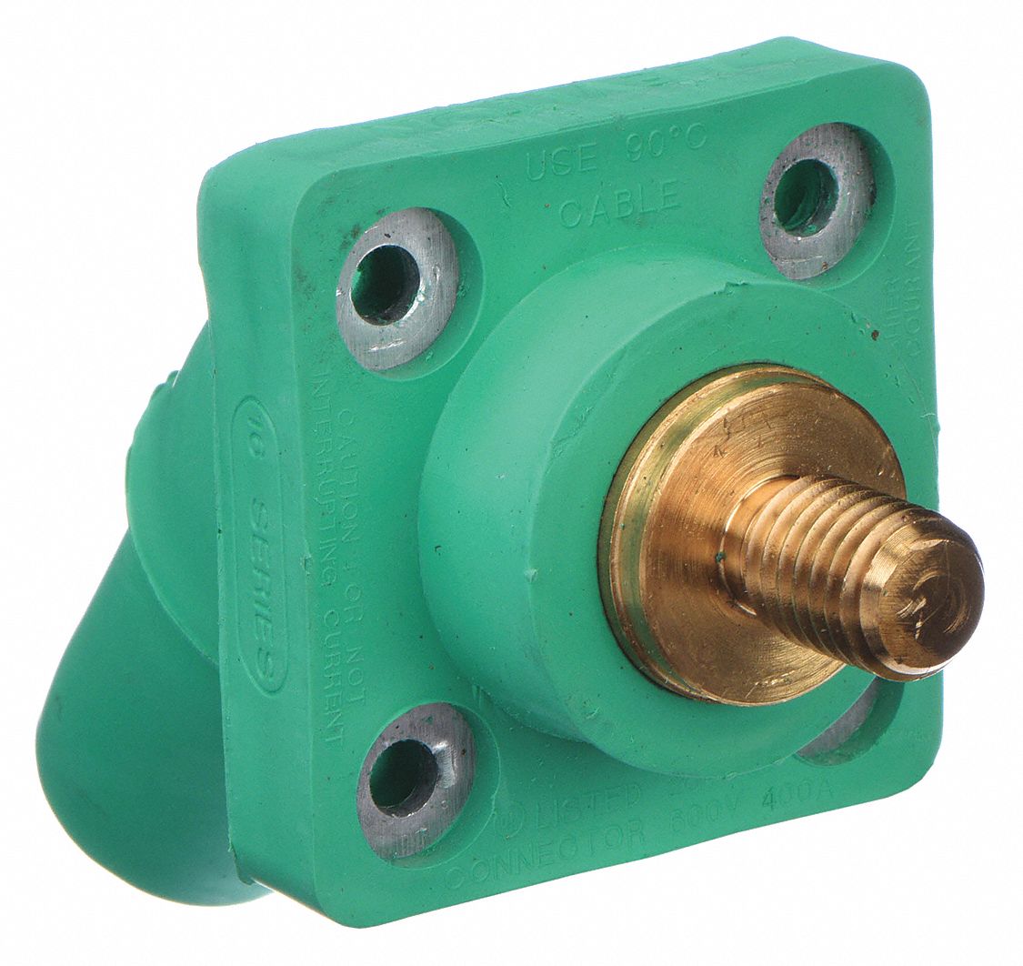 Angled Receptacle, 3R NEMA Rating, 16, 400AC/DC Amps AC/DC, Taper Nose ...