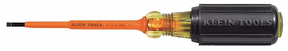 KLEIN TOOLS, Induction Hardened Steel, 1/8 in Tip Size, Insulated ...