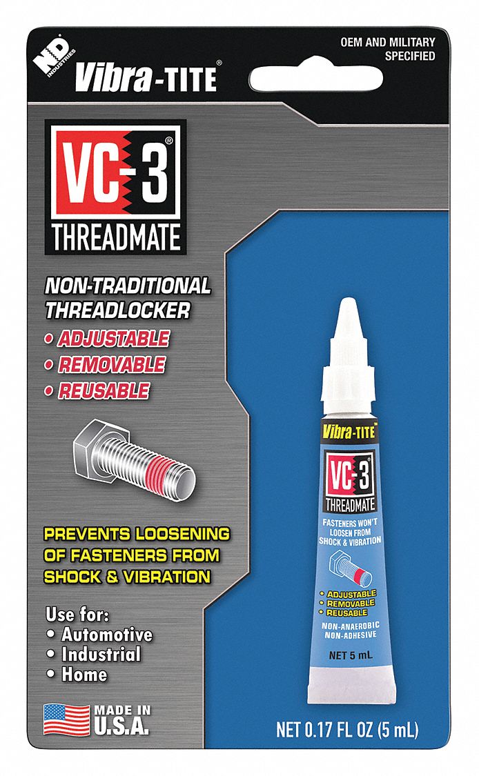 VIBRA-TITE, Red, 0.16 fl oz, High-Strength Threadlocker - 49CF03 ...