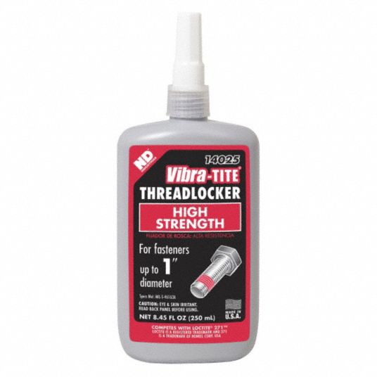 VIBRA-TITE, 140, Red, High-Strength Threadlocker - 49CF63|14025 - Grainger