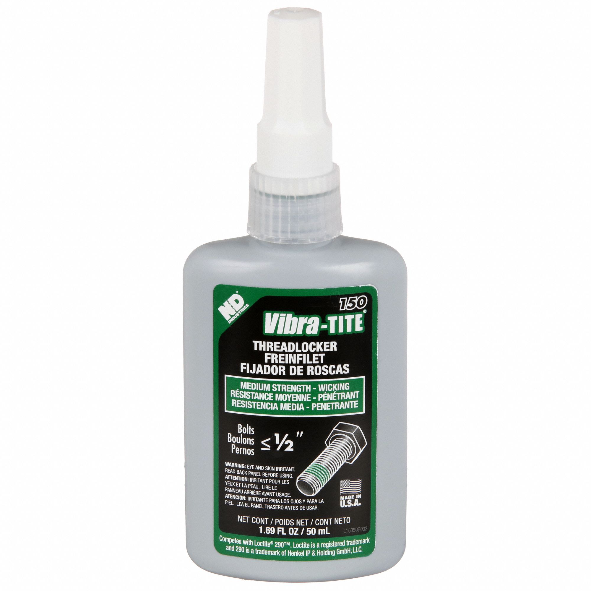 VIBRA-TITE, 150, Green, Wicking Medium-Strength Threadlocker - 49CF70 ...