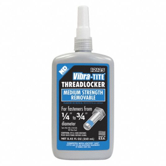 VIBRA-TITE, 121, Blue, Medium-Strength Threadlocker - 49CJ64|12125 ...
