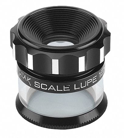 PEAK FOCUS SCALE LOUPE, 15X POWER, 0.8 IN FOCAL DISTANCE, 13MM LENS ...
