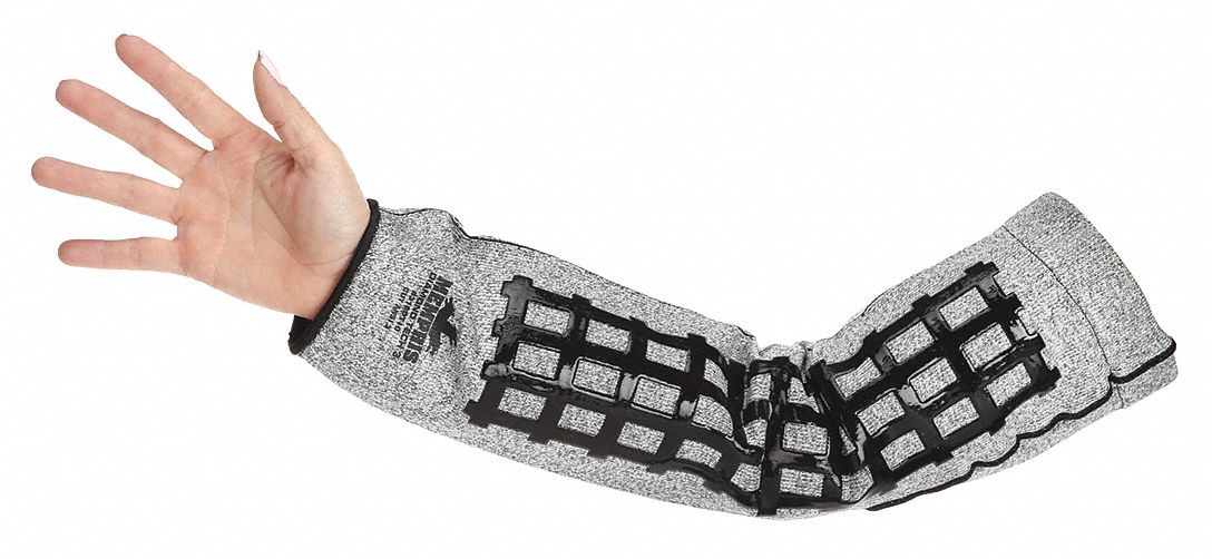 MCR SAFETY, ANSI/ISEA Cut Level A4, Black/White, Cut-Resistant Sleeves - 49DC99|9318DT10 - Grainger